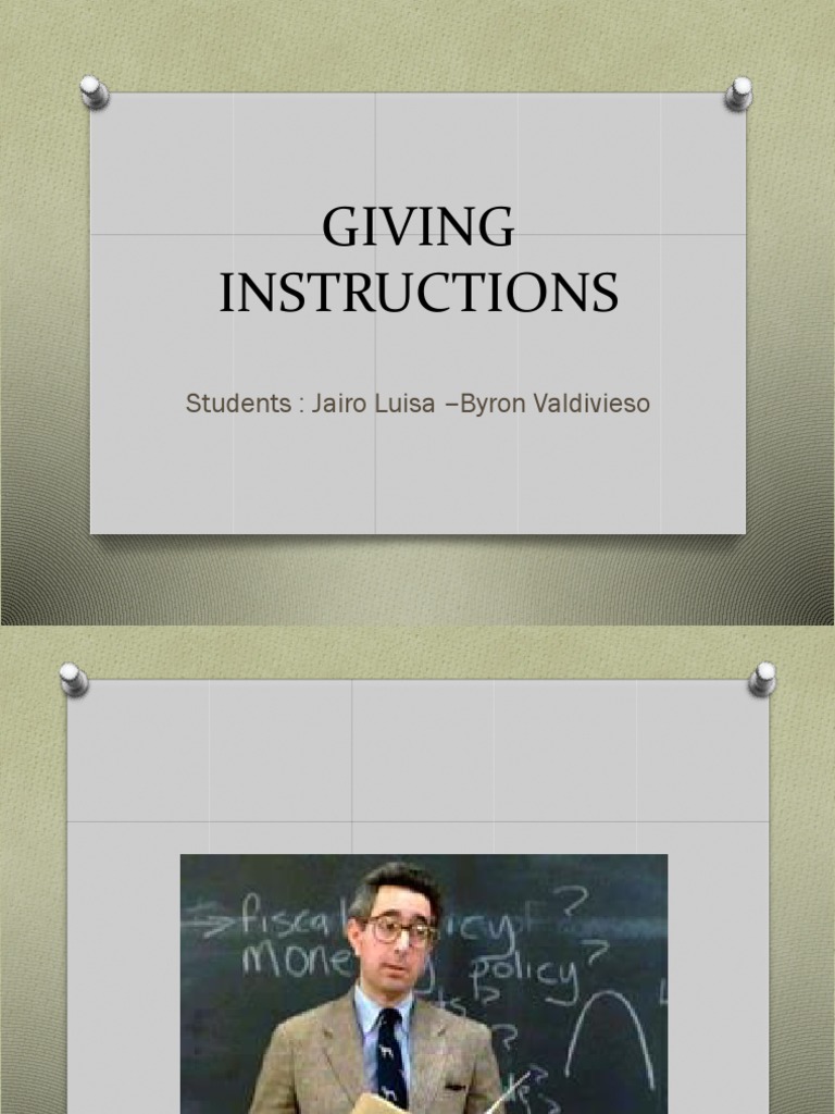 Giving Instructions | PDF