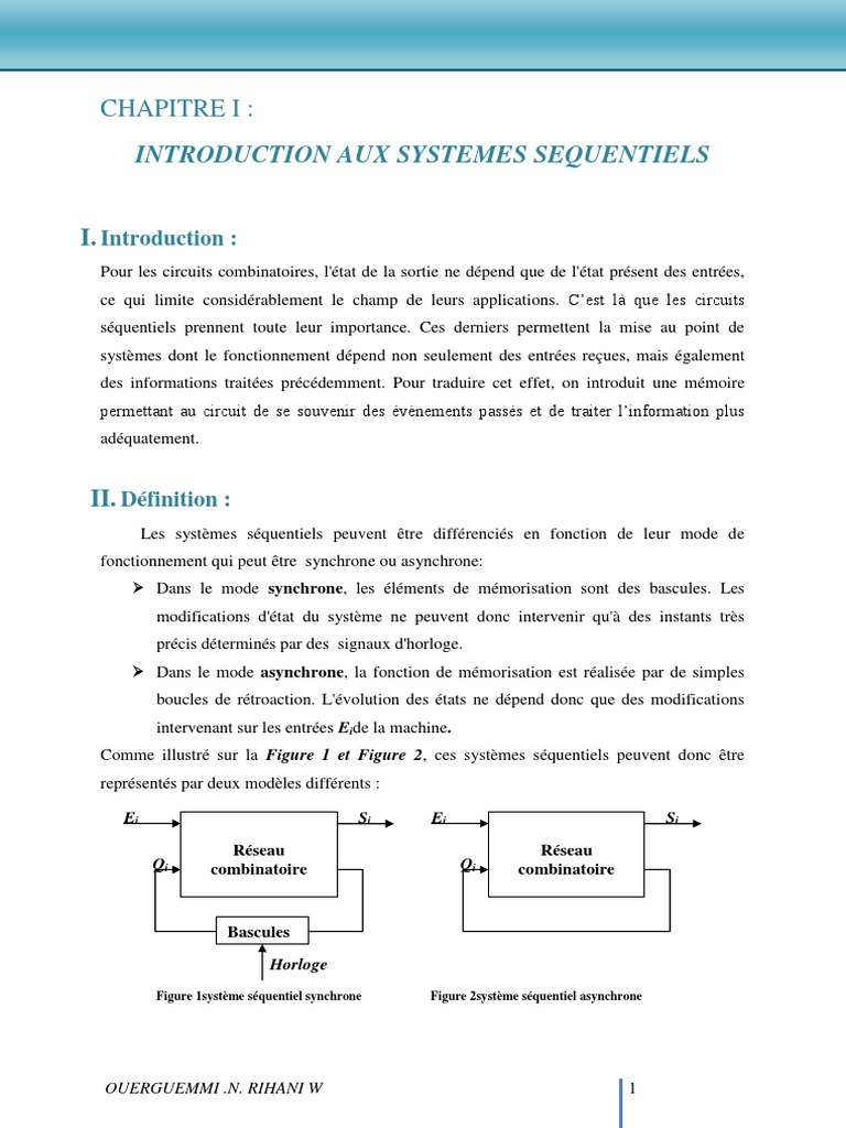 Chapitre 1 Introduction Systemes Sequentiels PDF | PDF | Théorie des graphes | Ingénierie ...