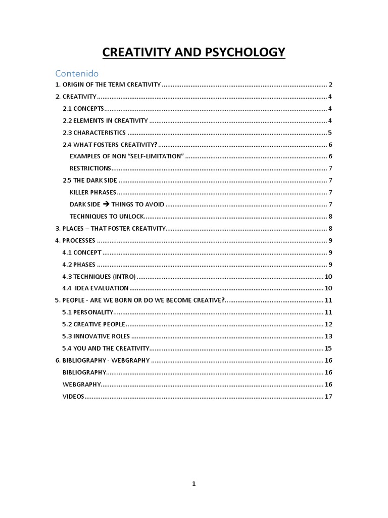 Creativity Framework Pdf Storytelling Creativity