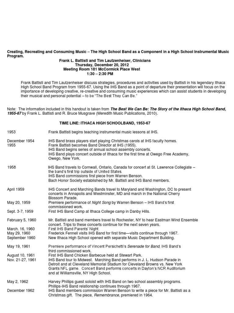 1955-67 by Frank L. Battisti and R. Bruce Musgrave (Meredith Music ...