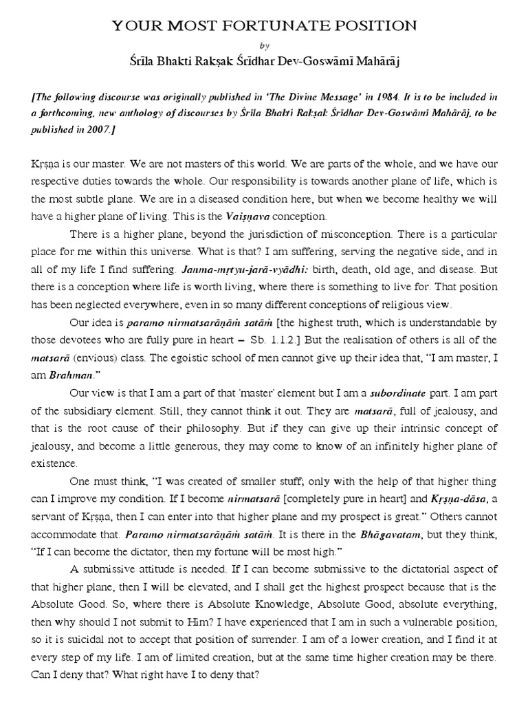 Your Most Fortunate Position | PDF | Epistemology | Religious Belief ...