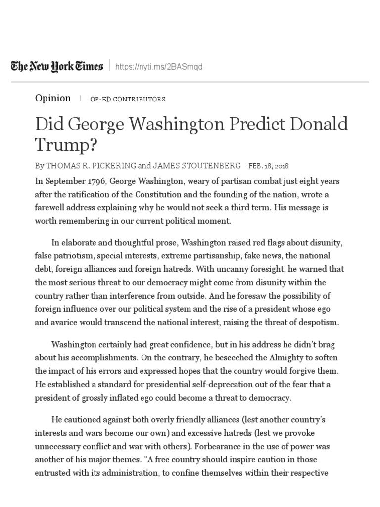 Did George Washington Predict Donald Trump? - The New York Times | PDF ... Did George Washington Predict Donald Trump? - The New York Times | PDF ...