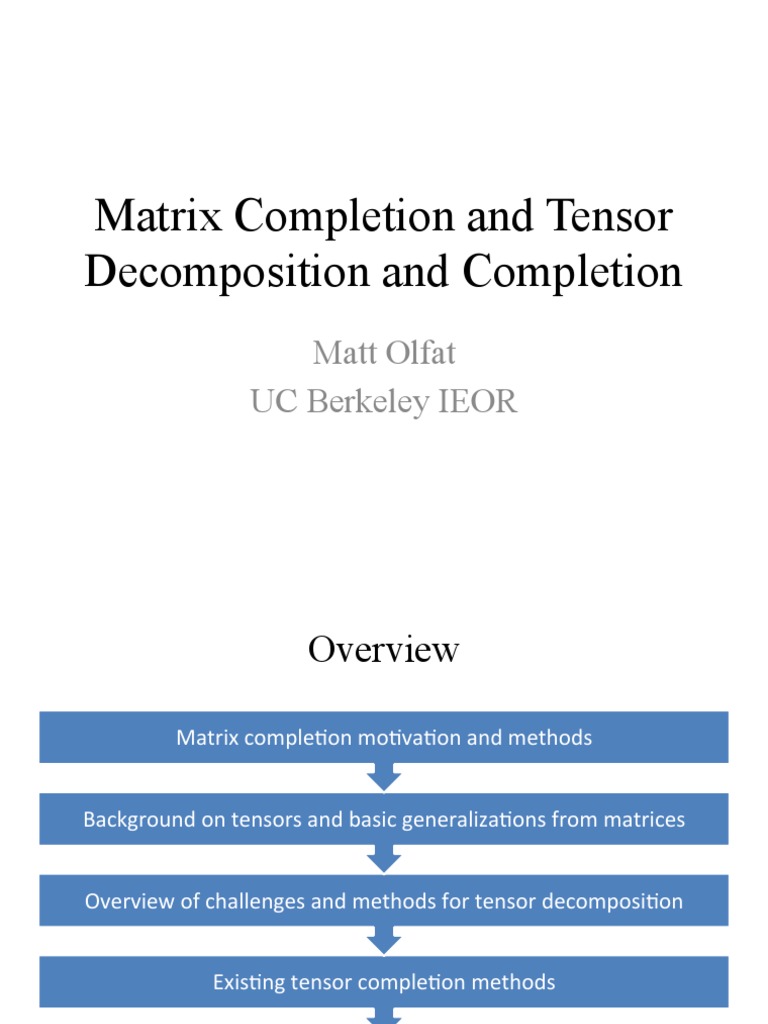 Tensor Decomp Presentation | PDF | Matrix (Mathematics) | Mathematical ...