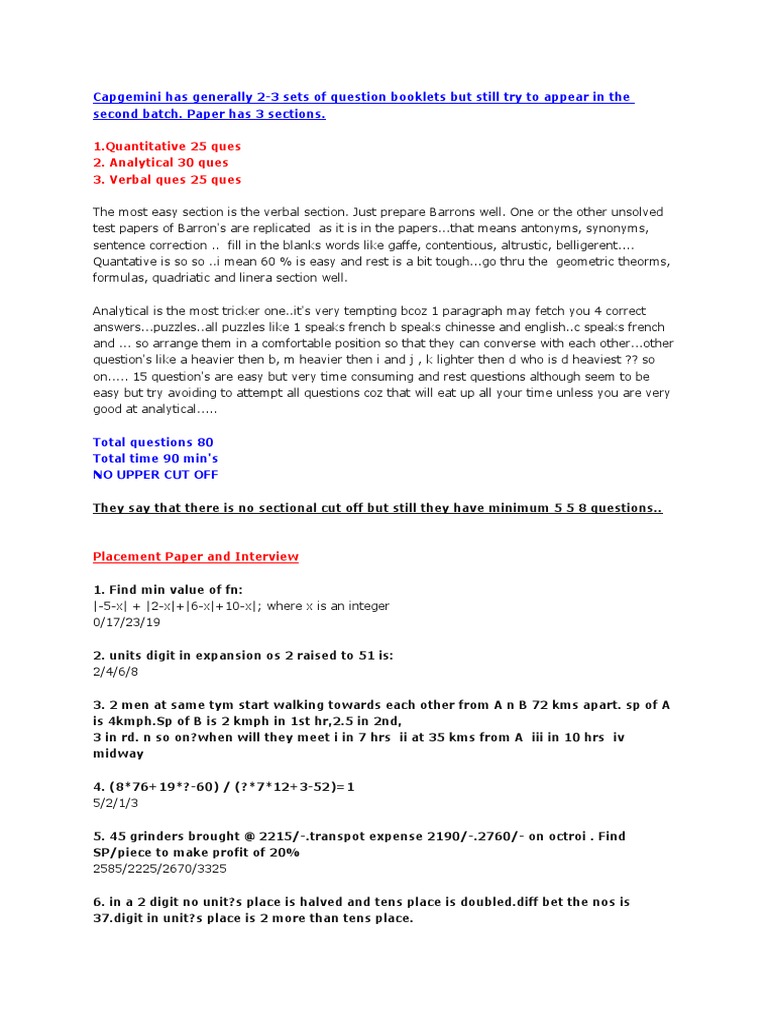 1.quantitative 25 Ques 2. Analytical 30 Ques 3. Verbal Ques 25 Ques | Download Free PDF | Smoke