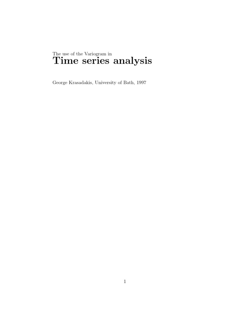 The Use of The Variogram in Time Series Analysis | PDF | Stationary ...