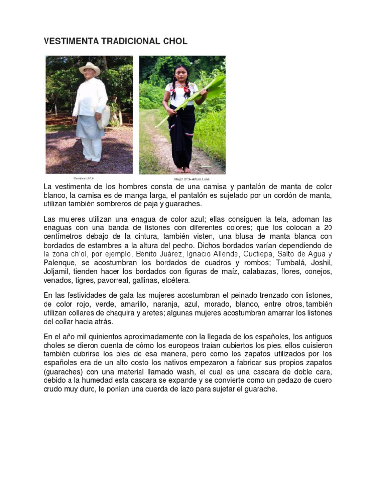 Vestimenta Tradicional Chol, Tzeltal, Tojolabal, Chamula, Lacandona ...