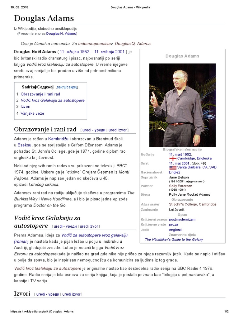 Douglas Adams - Wikipedia | PDF