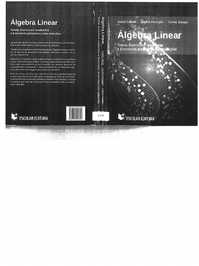 Algebra Linear Isabel Cabral PDF | PDF