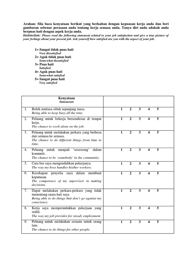 Malay Msq-Short Form | PDF