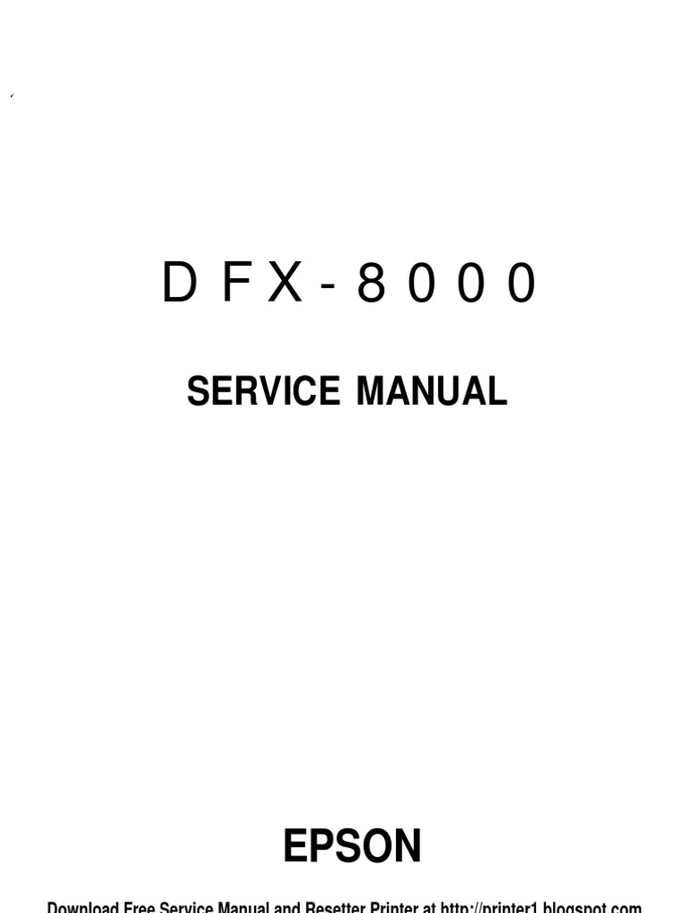 Epson DFX-8000 SM | PDF | Office Equipment | Computer Engineering
