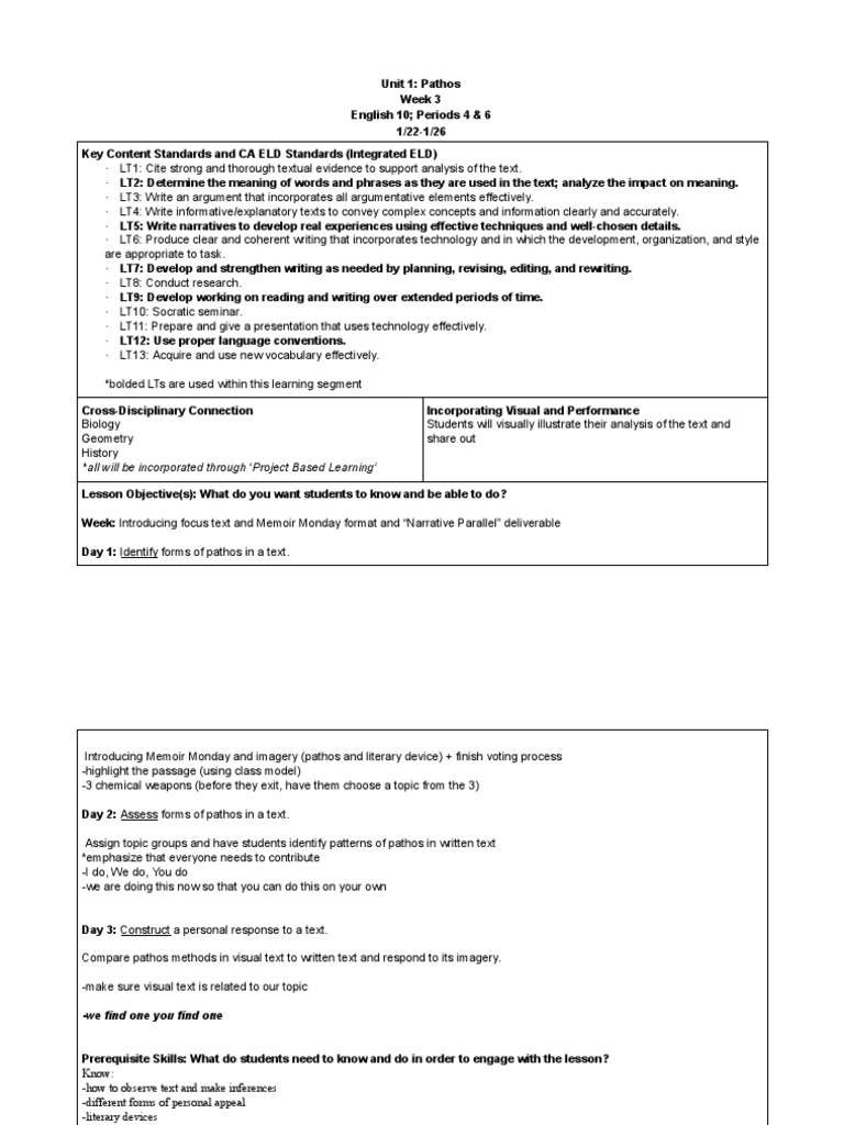 Week 3 Lesson Plan | PDF | Curriculum | Lesson Plan