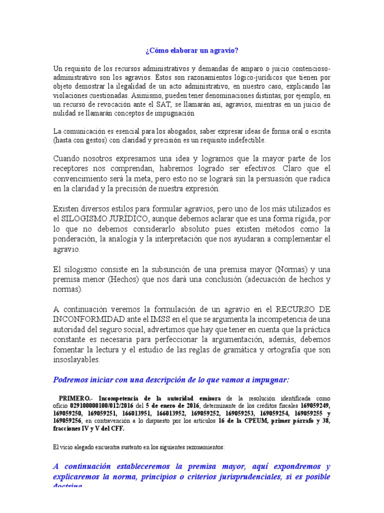¿Cómo elaborar un agravio.pdf