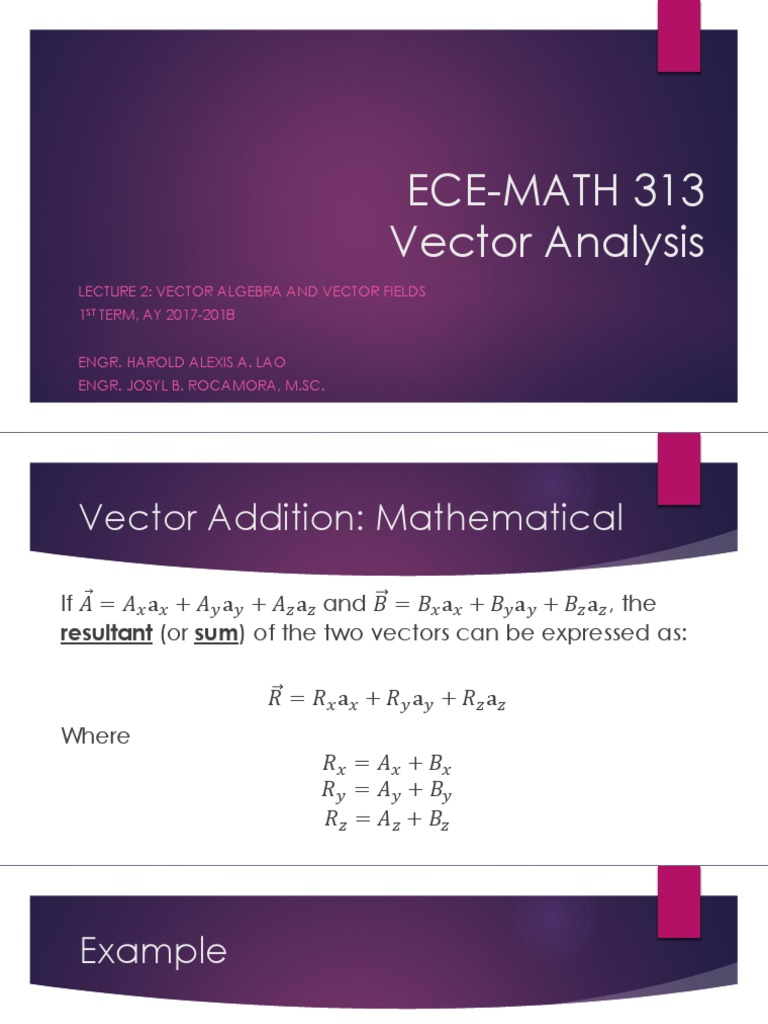 Ece-Math 313 Lecture 2 | PDF | Scalar (Mathematics) | Vector Space