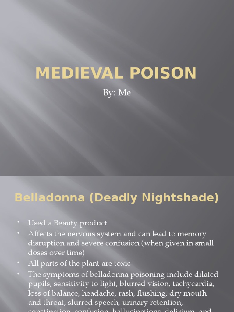 Medieval Poison1 | PDF | Toxicology | Medical Specialties