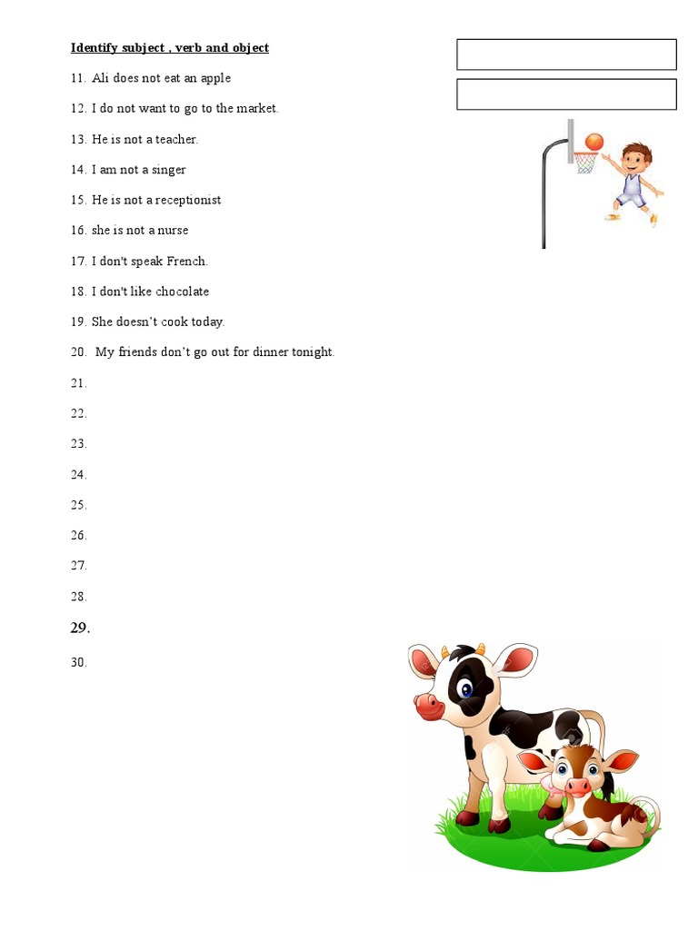 Identify Subject, Verb and Object | PDF