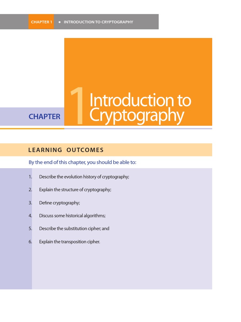 Introduction to Cryptography Chapter | PDF | Cipher | Cryptography