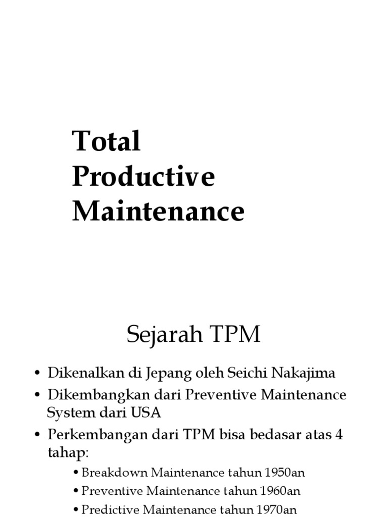 Total Productive Maintenance | PDF