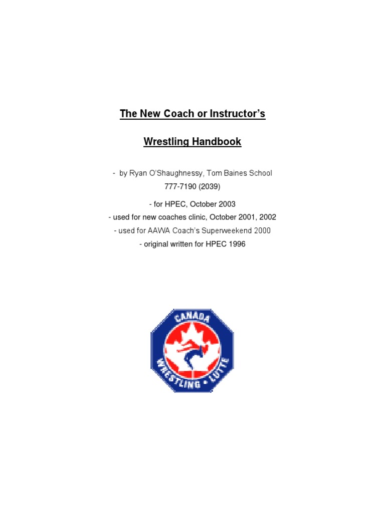 JrHIghAthletics Wrestling Handbook | PDF | Professional Wrestling | Sports
