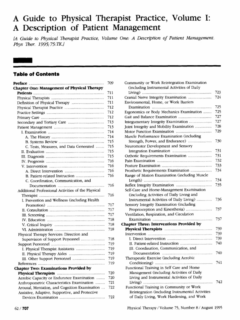 A Guide To Physical Therapist Practice. Volume I PDF | PDF | Physical ...