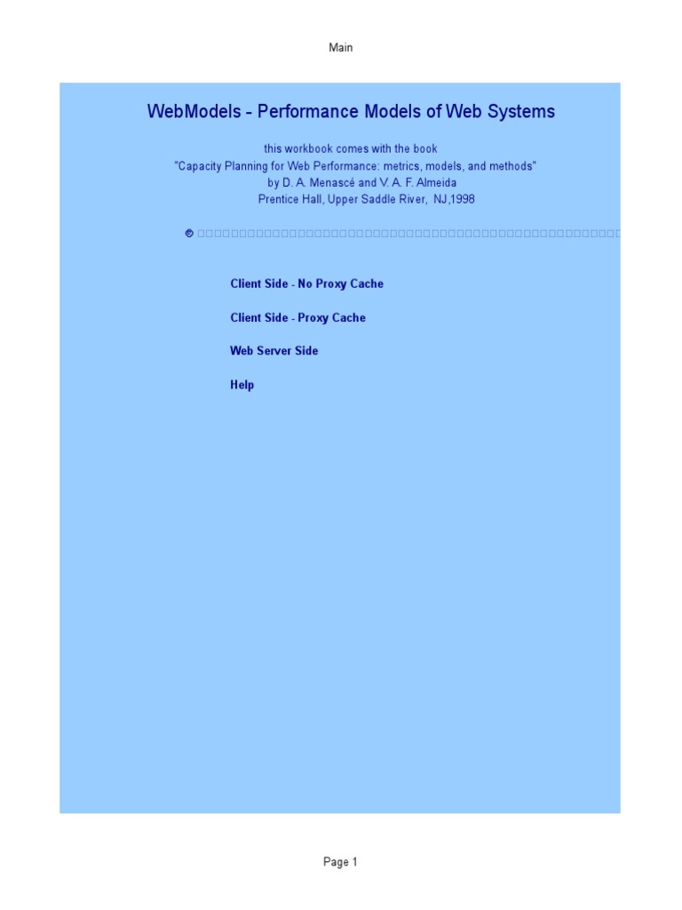 Webmodels - Performance Models of Web Systems | Download Free PDF ...