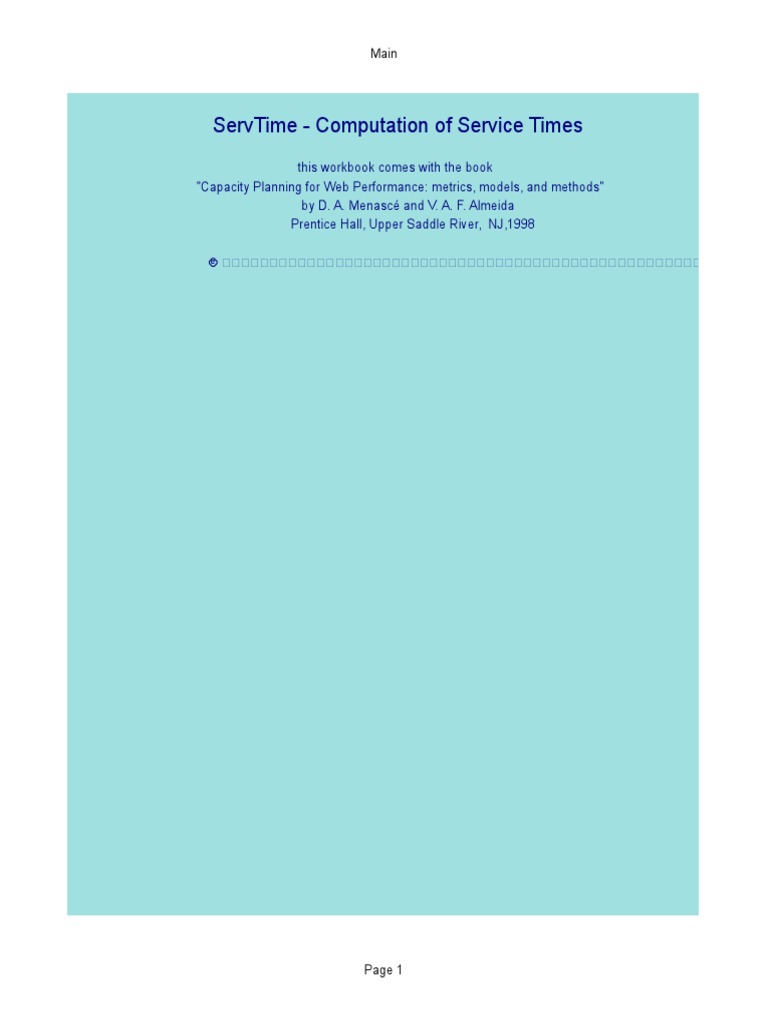 Servtime - Computation of Service Times | PDF | Disk Storage | Computer ...