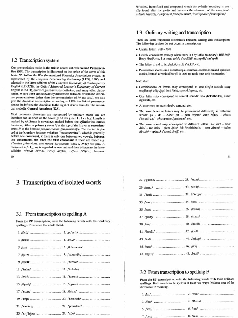 IPA Transcription Exercises PDF | PDF