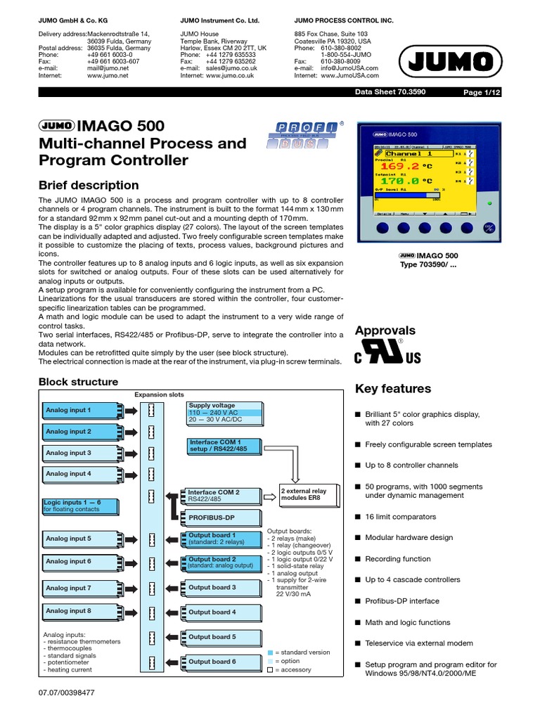 70.3590 - GB - JUMO IMAGO 500 | PDF | Relay | Control Theory