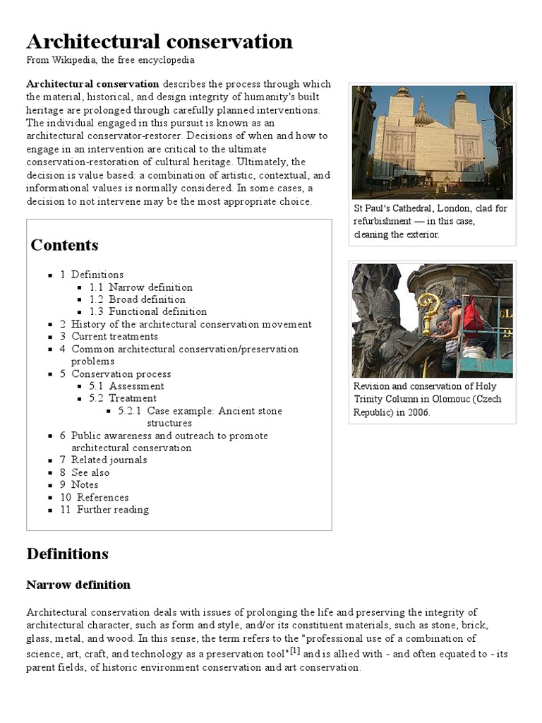 Architectural Conservation Overview | PDF | Museology | Conservation