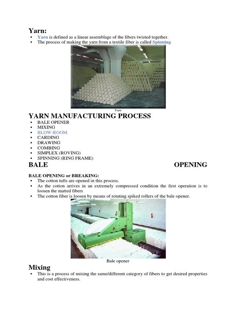Yarn Making Process | PDF | Spinning (Textiles) | Yarn