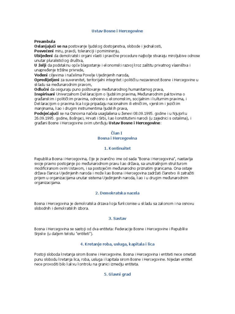 USTAV BiH | PDF