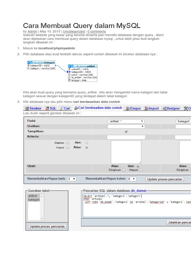Cara Membuat Query Dalam MySQL | PDF Cara Membuat Query Dalam MySQL | PDF