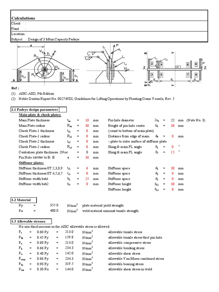 Padeye Design | Bending | Structural Load