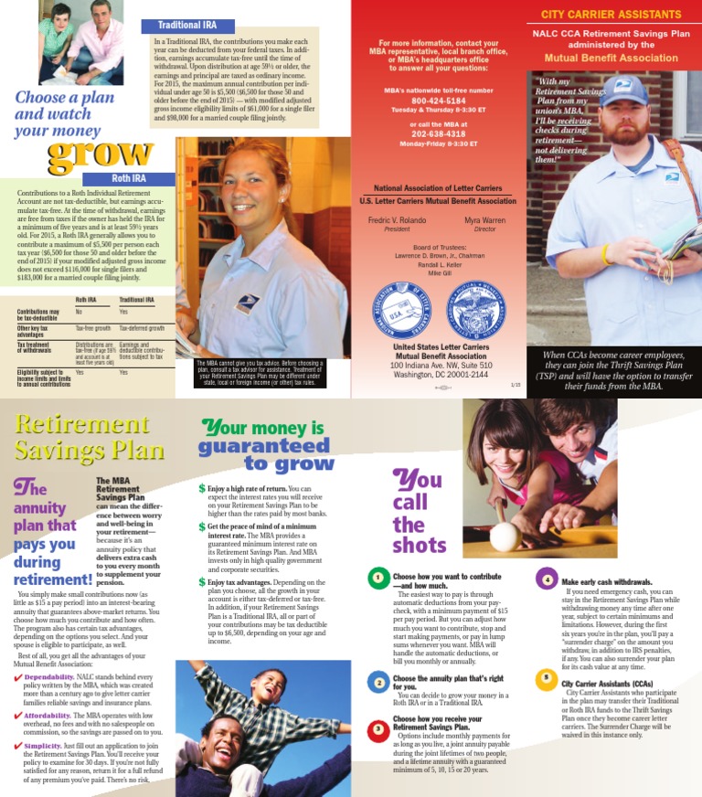 Nalc Cca Retirement Savings Plan Mba | PDF | Annuity (American ...