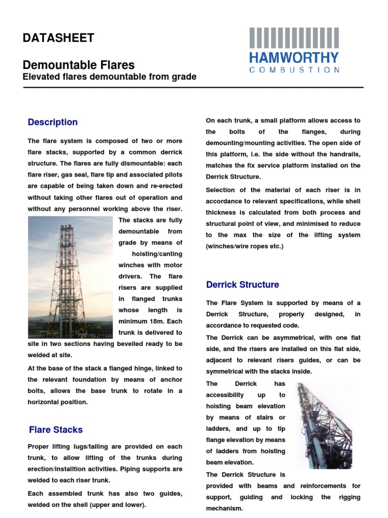 Demountable Flares Datasheet | PDF | Mechanical Engineering ...