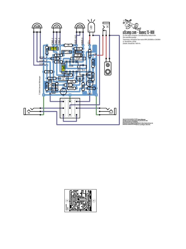 TS808 Layout+PCB | Manufactured Goods | Electronic Design