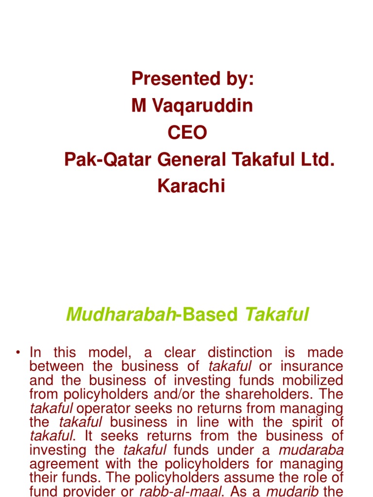 Wakala Waqf Model Takaful | PDF | Islamic Banking And Finance ...