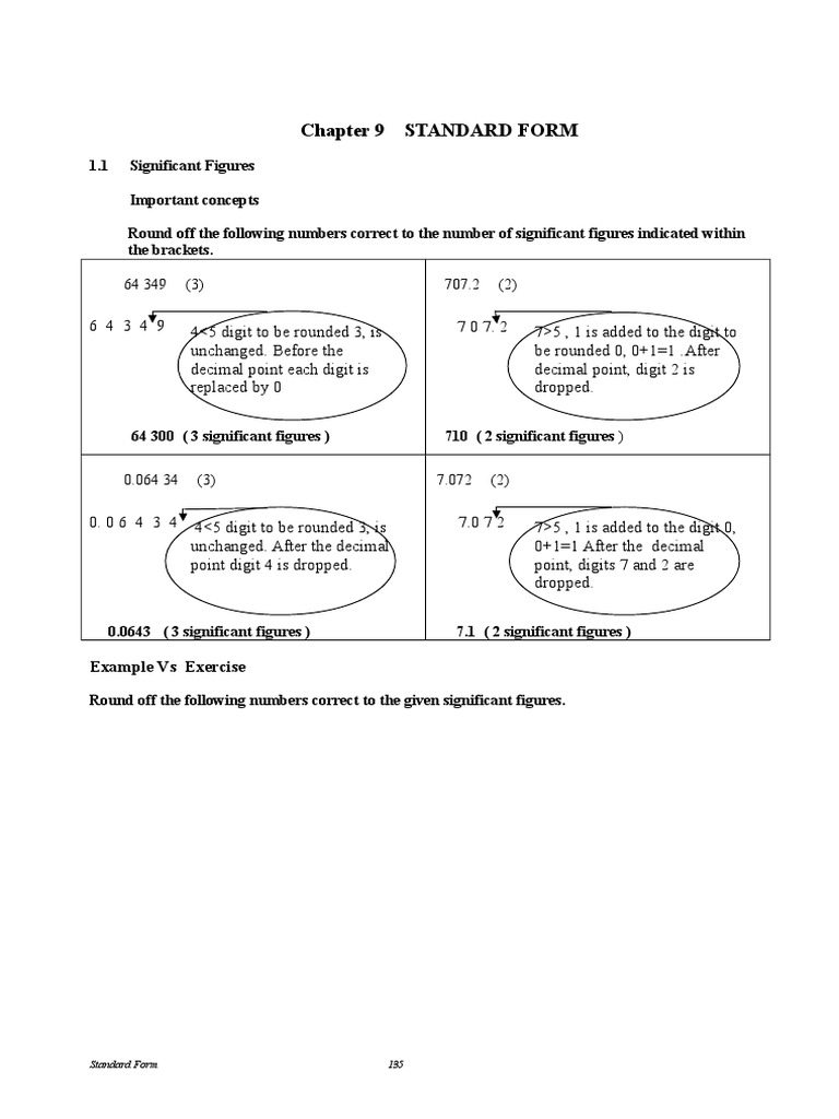 Rounding and Standard Form Guide | PDF | Decimal | Significant Figures