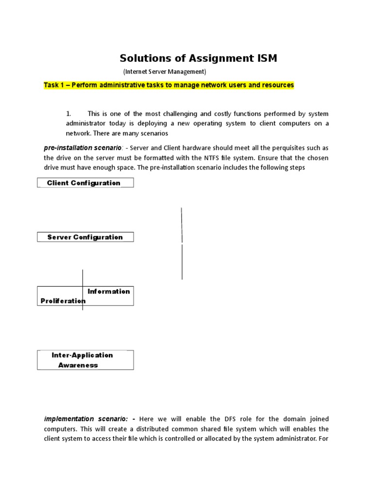Solutions of Assignment ISM: Task 1 - Perform Administrative Tasks To ...
