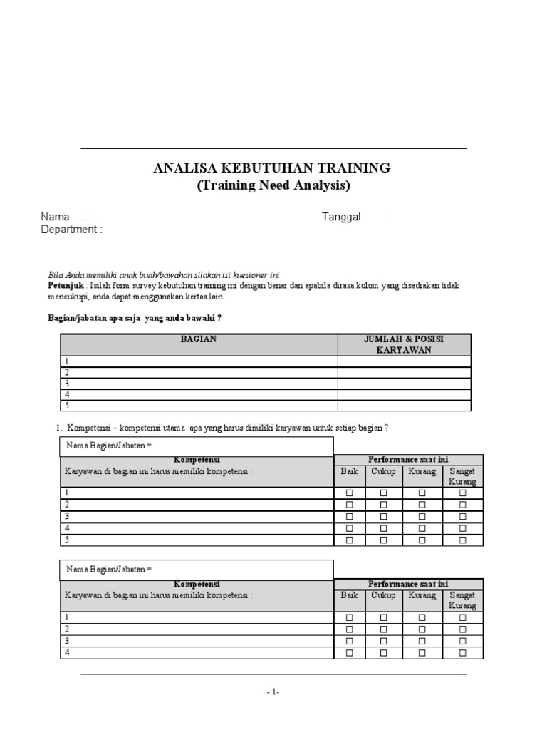 TNA Form | PDF