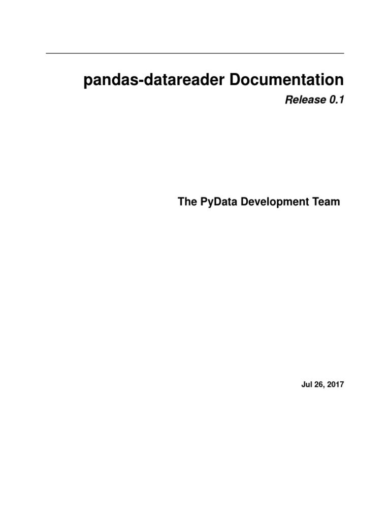 Pandas Datareader | PDF | Application Programming Interface | Cache (Computing)
