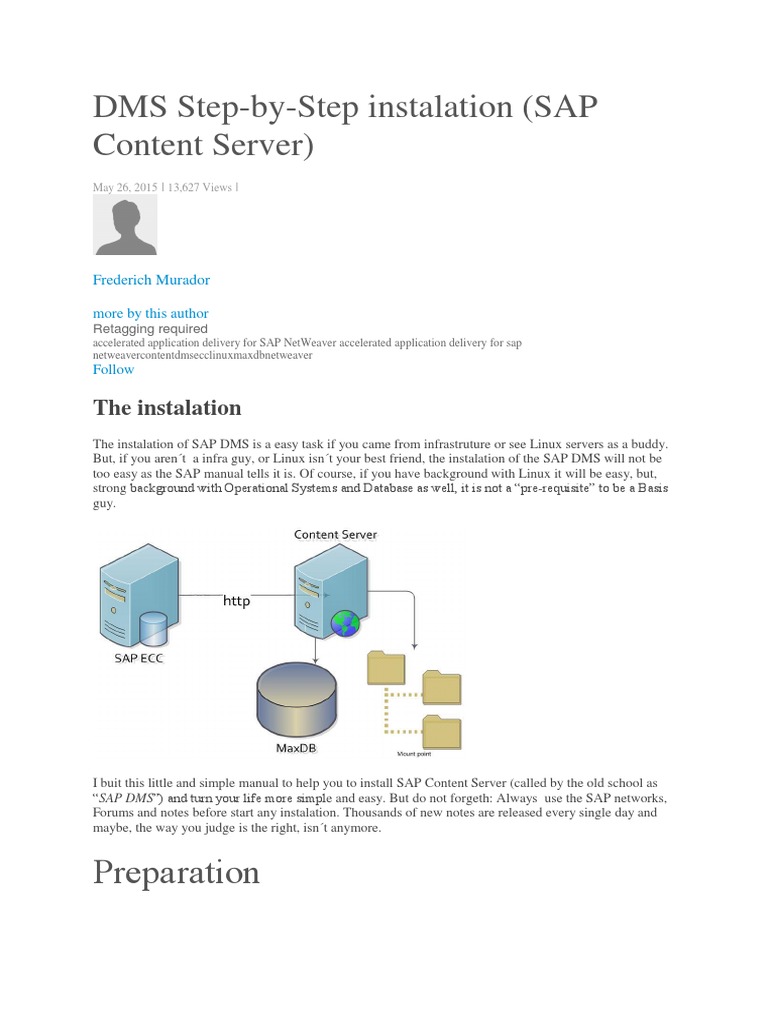 DMS Step-by-Step Instalation (SAP Content Server) | PDF | Apache Http Server | Web Server