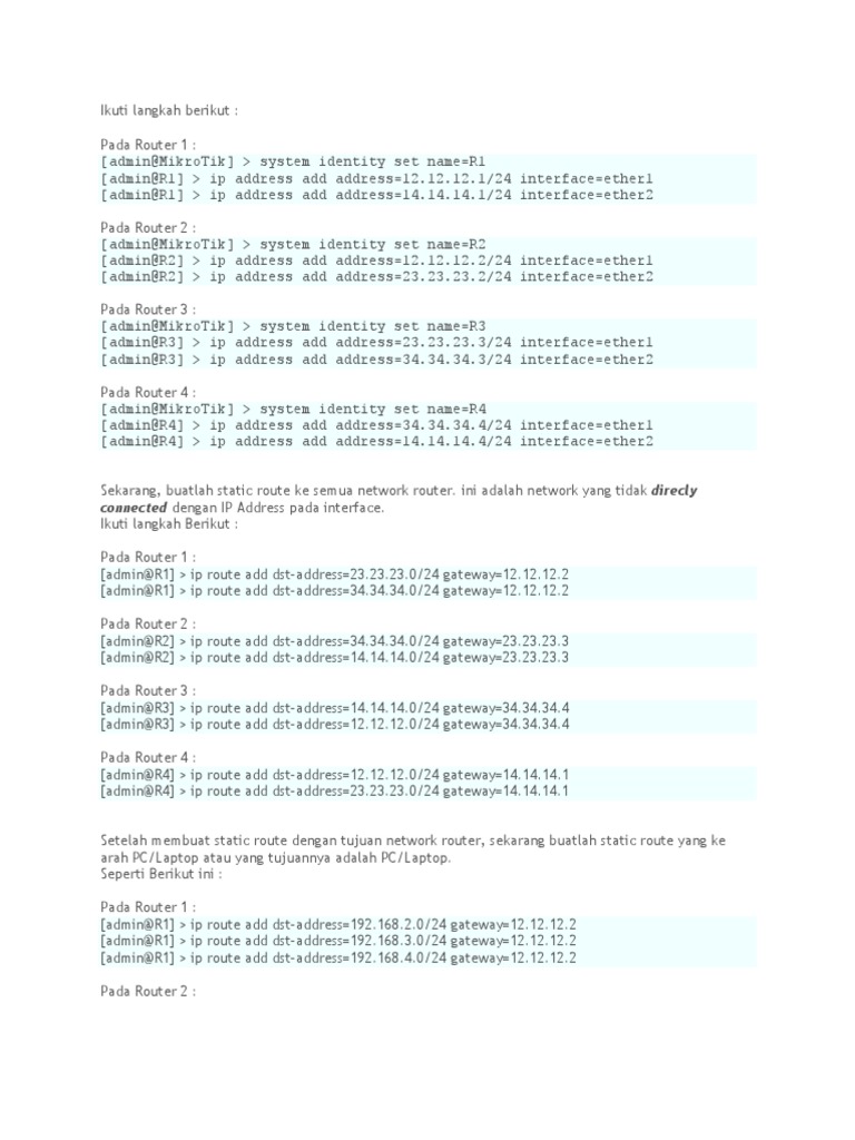 Gns3 Routing 4 Routerboard | PDF