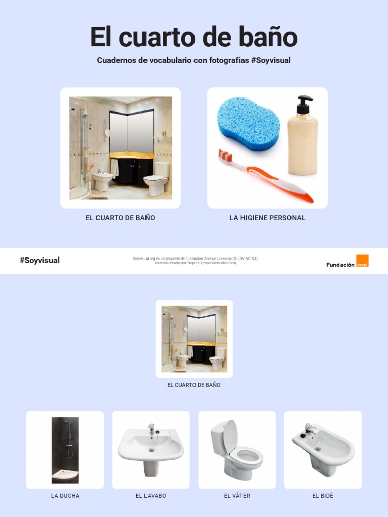 El Cuarto de Baño. Cuaderno de Vocabulario | PDF | Vida domestica | Inicio