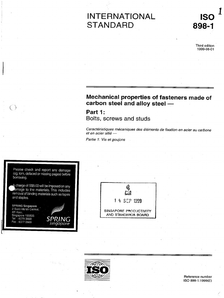 Iso 898 1 PDF | PDF