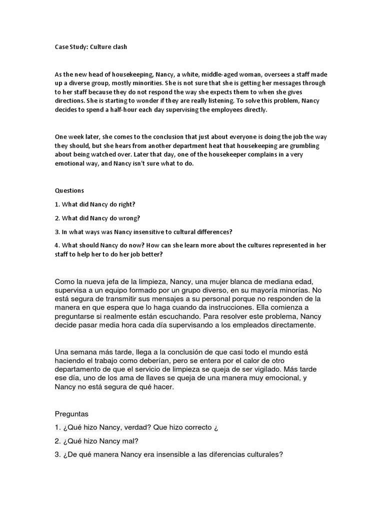Case Study Culture Clash | PDF