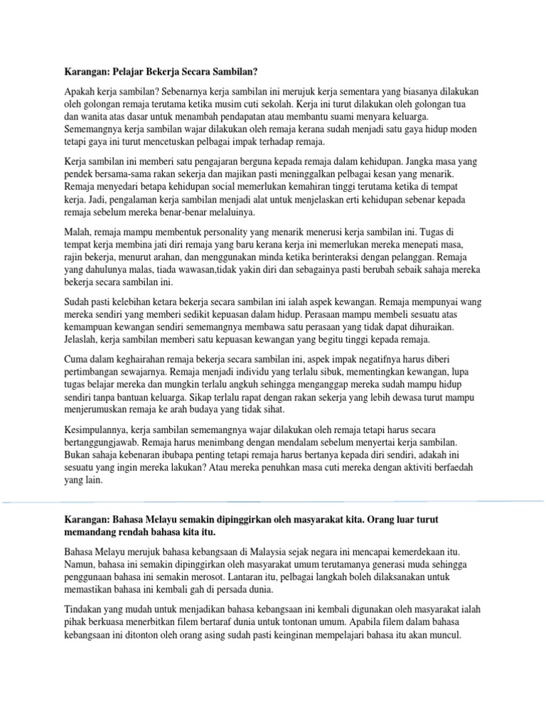 Contoh Karangan | PDF