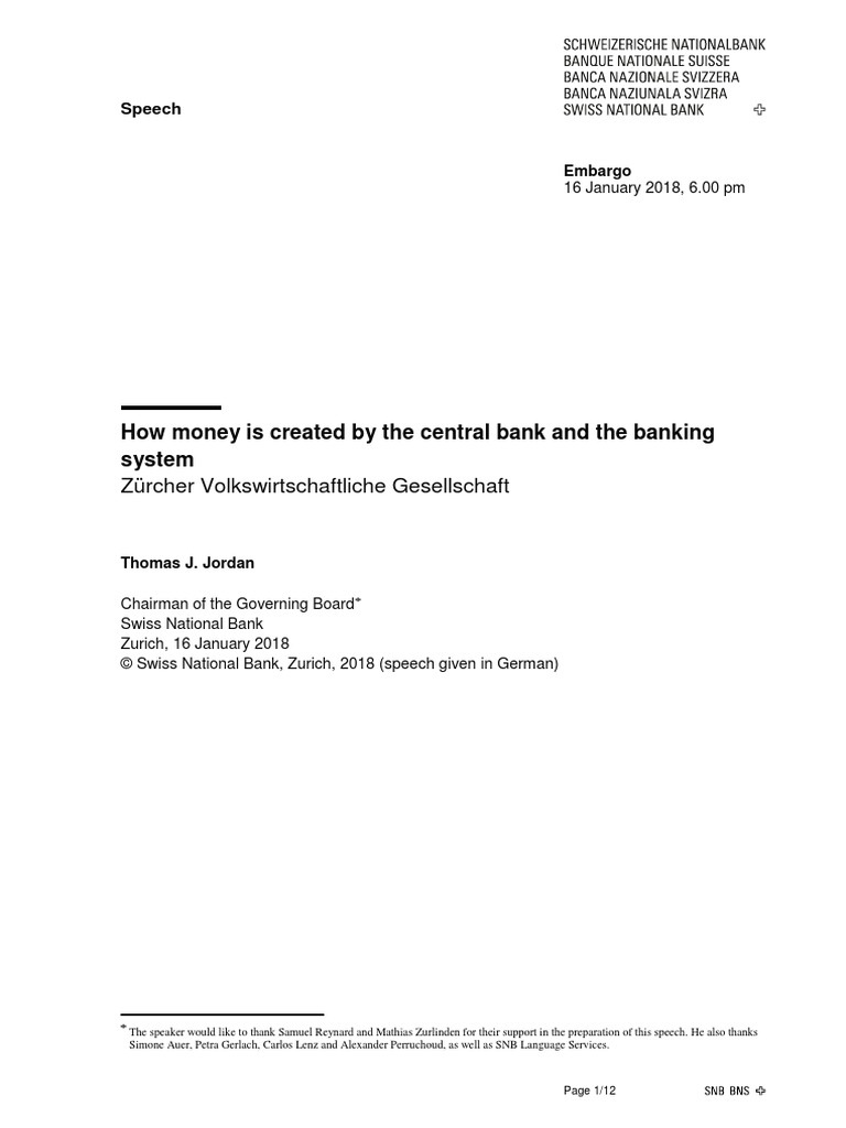 How Money Is Created by The Central Bank and The Banking System | PDF ...