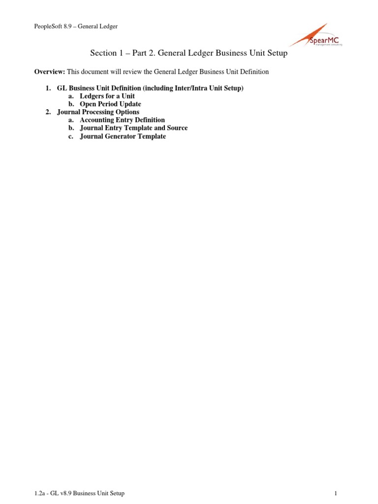 1.2a GLv8.9BusinessUnitSetup SAMPLE | PDF | Currency | United States Dollar