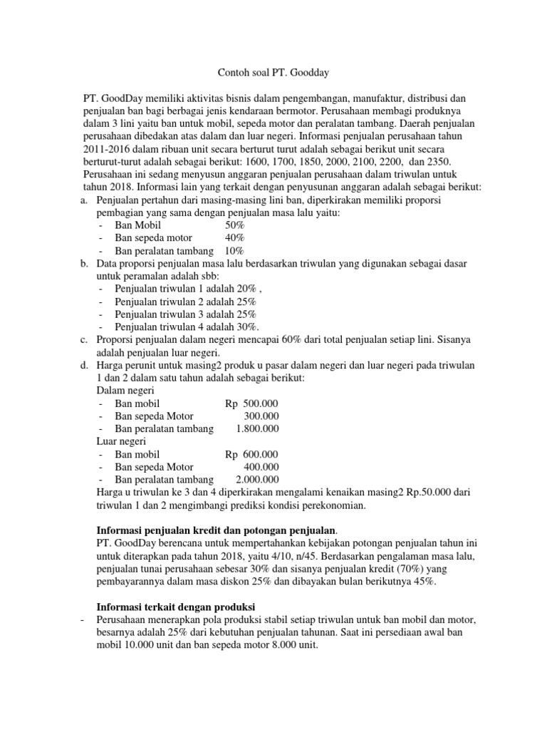 Strategi Penjualan dan Produksi Ban PT. GoodDay | PDF