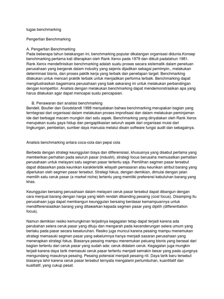 Tugas Benchmarking | PDF